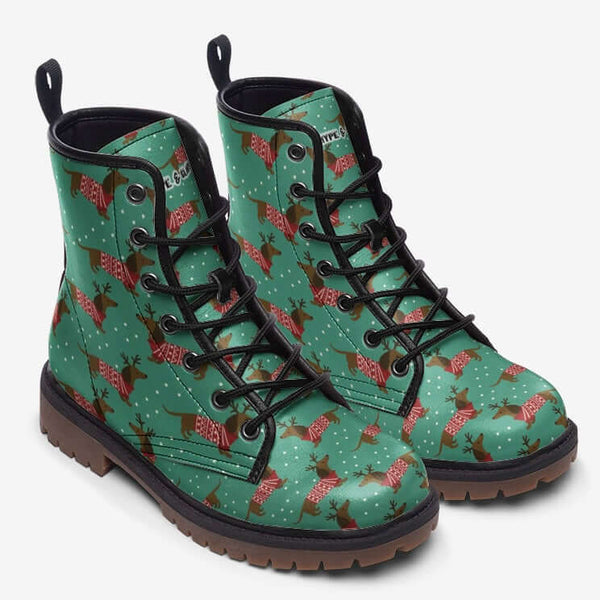 Christmas Dachshund Sausage Dog Reindeer Boots