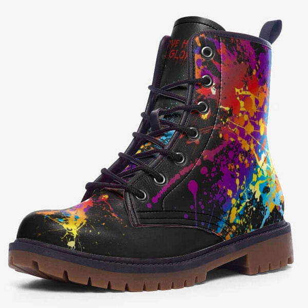 Colourful Paint Splatter Vegan Friendly Unisex Boots